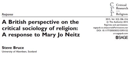 Steve Bruce, “A British perspective on the critical sociology of ...